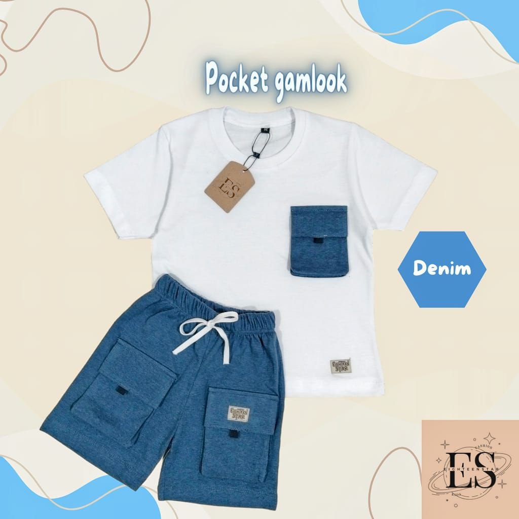 Jual GAMLOOK POCKET || SETELAN ANAK KEKINIAN BAHAN KATUN PREMIUM 1-8 ...