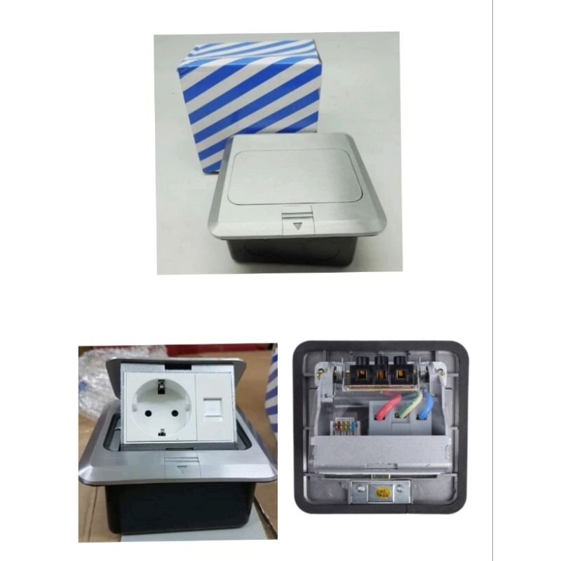 Jual Floor Socket Lantai Meja Socket Listrik + Lan Rj45 | Shopee Indonesia
