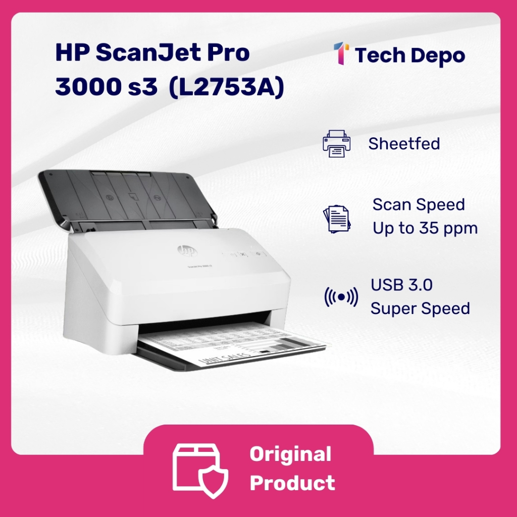 Jual HP ScanJet Pro 3000 s3 Sheet Feed Scanner (L2753A) | Shopee Indonesia