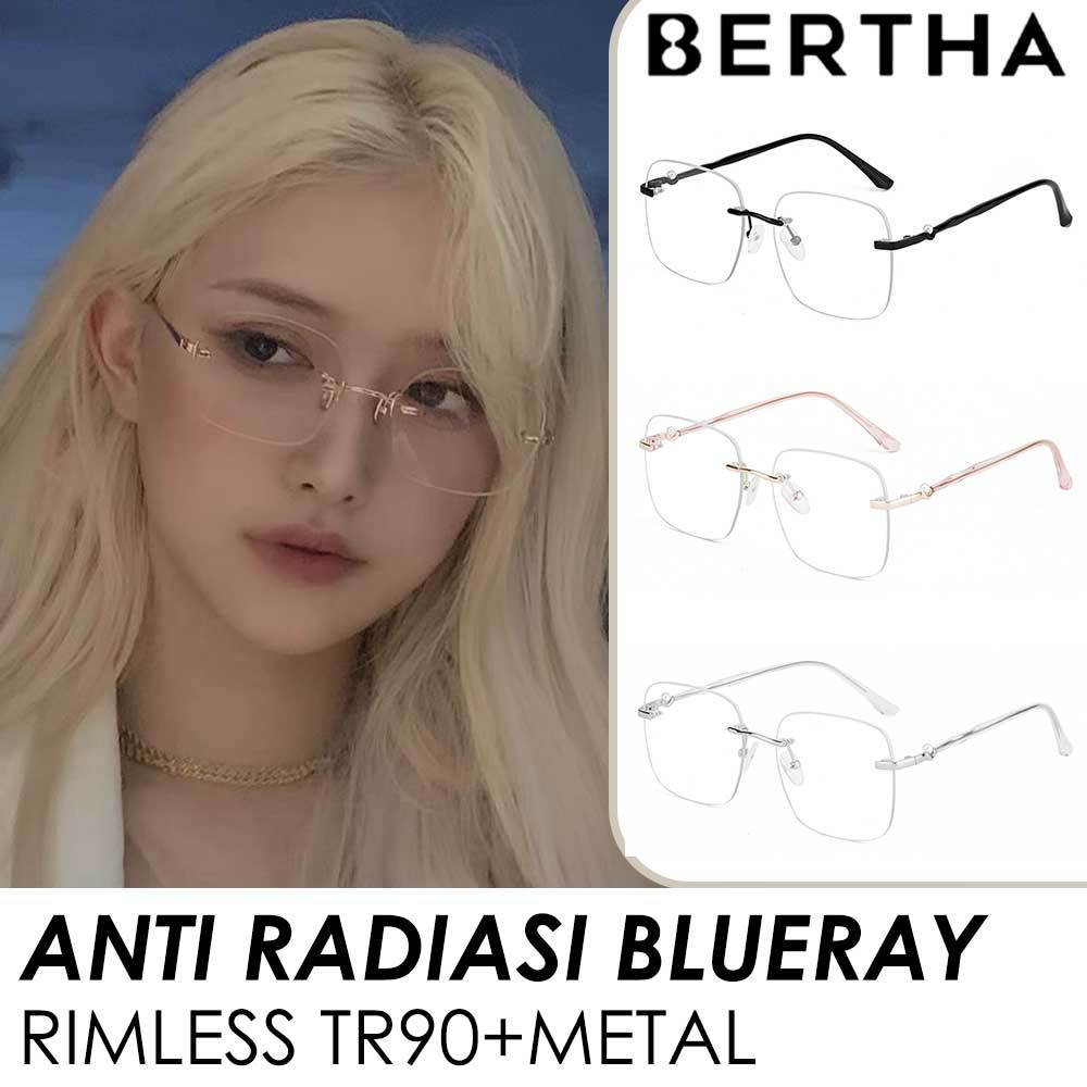 Jual Bertha Kacamata Antiradiasi Blueray Anti Sinar Biru Style Kotak Rimless Business Style ...