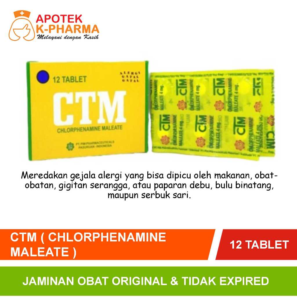 Jual CTM 4mg Strip Isi 12 Tablet Obat Original PIM | Shopee Indonesia