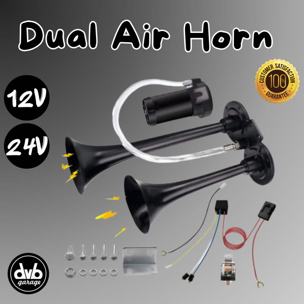 Jual DUAL AIR HORN KLAKSON TROMPET DOUBLE UDARA 12V / 24V KAPAL TRUK ...