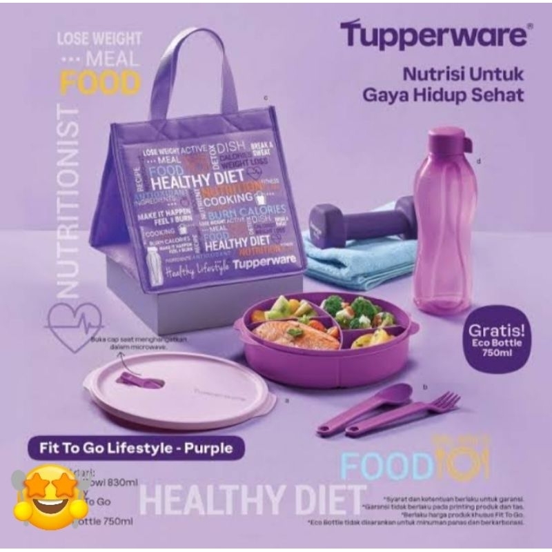 Jual Tupperware Original Bekal Fit To Go Harga Per warna ada ungu dan ...