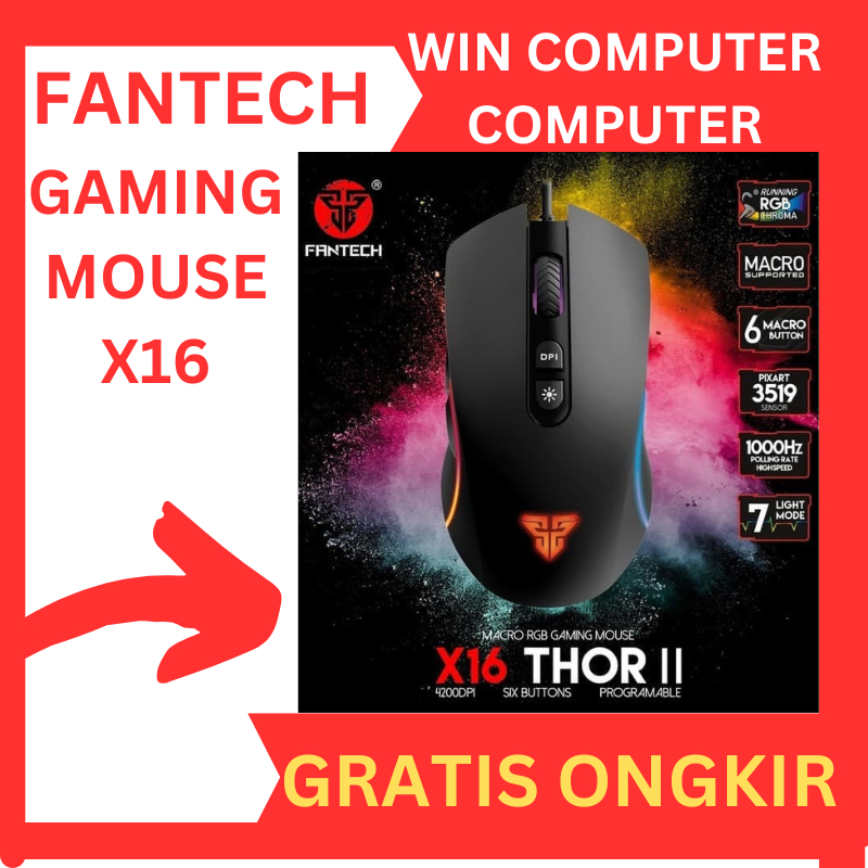 Jual MOUSE FANTECH X16 THOR GAMING MOUSE MACRO RGB | Shopee Indonesia