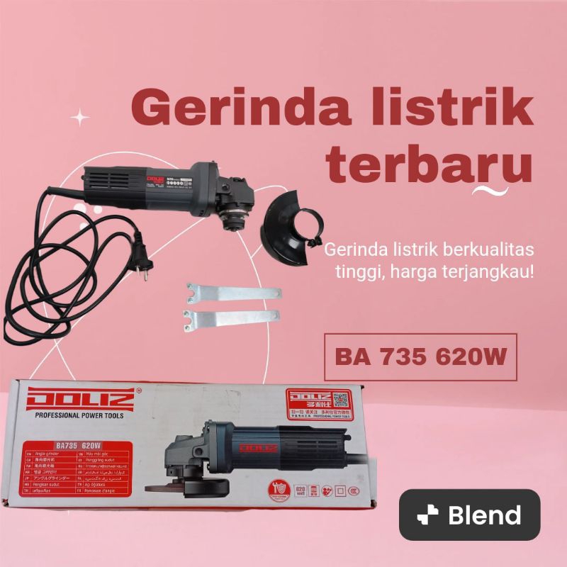 Jual Mesin gerinda tangan 4" BA 735 DOLIZ 4inch BA735 | Shopee Indonesia