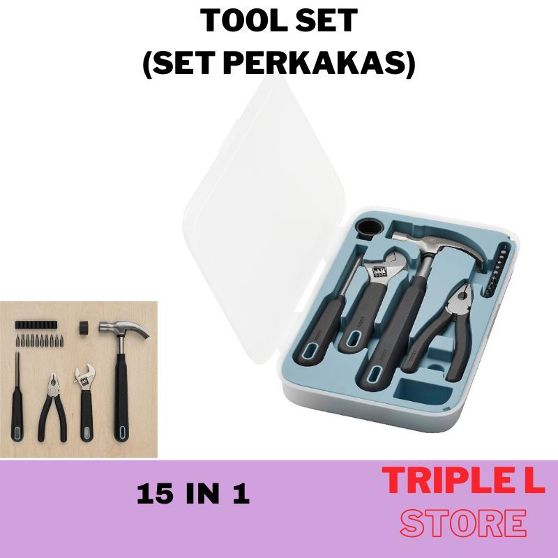 Jual Tool kit Set Perlengkapan Perkakas Palu Obeng Tang Mata Bor ...