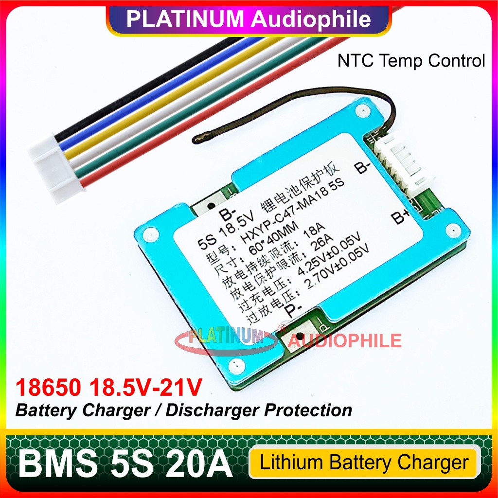 Jual BMS 5S 20A 21V 18650 Lithium Li-ion Baterai Charger Discharger Protection Modul MA18-5S ...