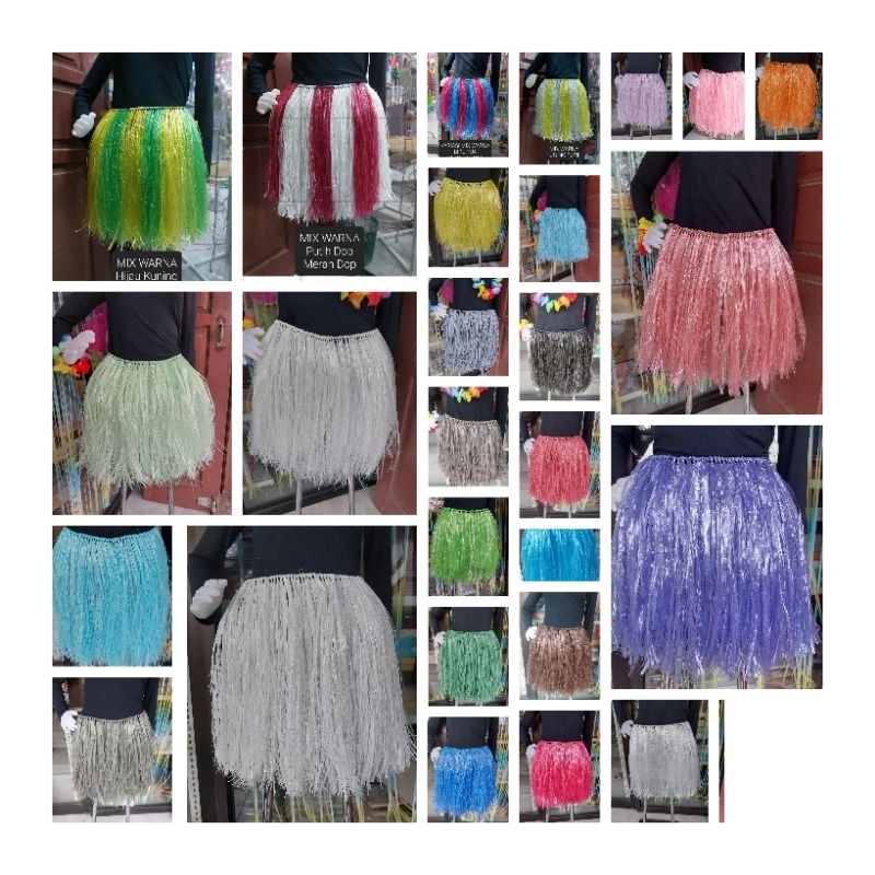 Jual Rok Rumbai tali tafia/rok hula tali rafia HAND MADE 40 cm | Shopee ...