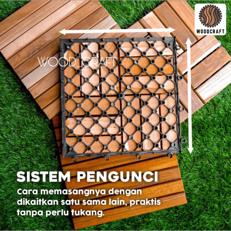 Jual PROMO TERMURAH!!! DECKING TILE LANTAI KAYU JATI MOTIF LURUS BESAR UKURAN 30X30 CM - DECKING ...