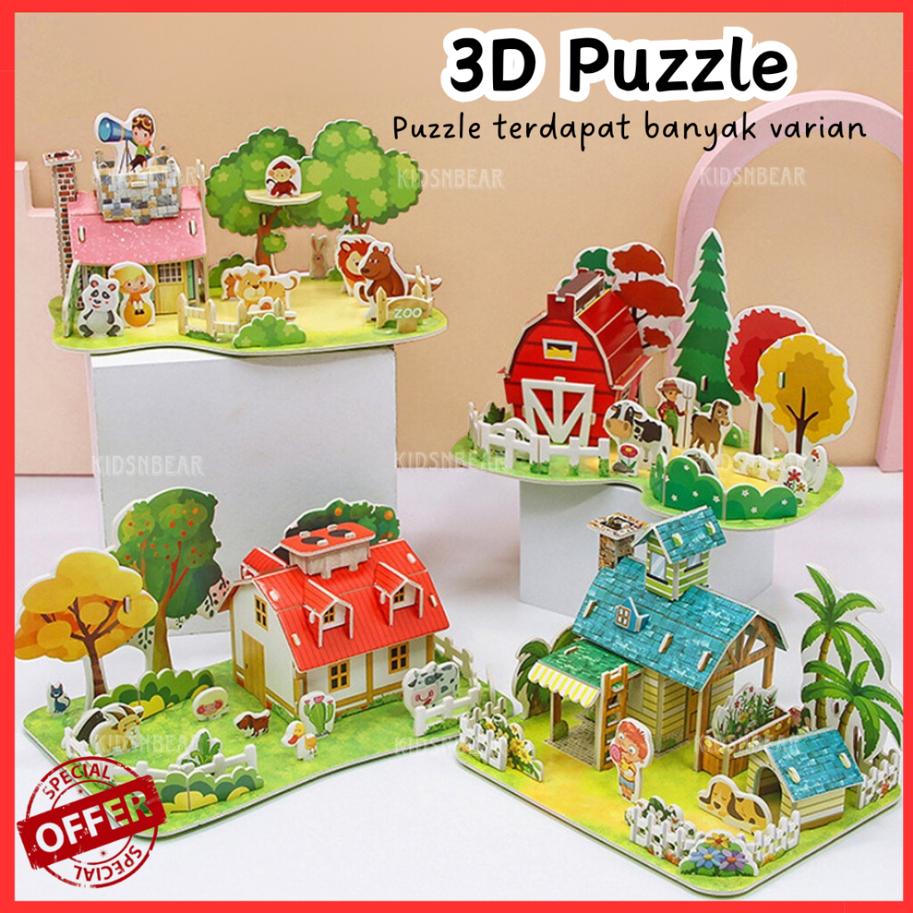 Jual KNB Mainan Puzzle 3D Big Size Bahan Foam Paper / Mainan Puzzle ...