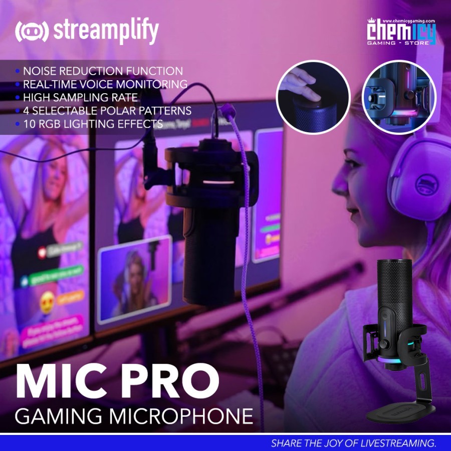 Jual Streamplify Mic Pro RGB Streaming Microphone with Noise Reduction ...