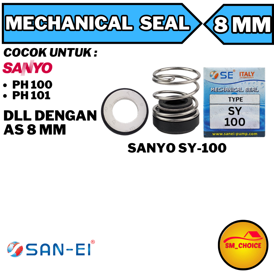 Jual SAN EI MECHANICAL SEAL SANYO 100 SIL MEKANIK POMPA SANYO PH 100 X ...