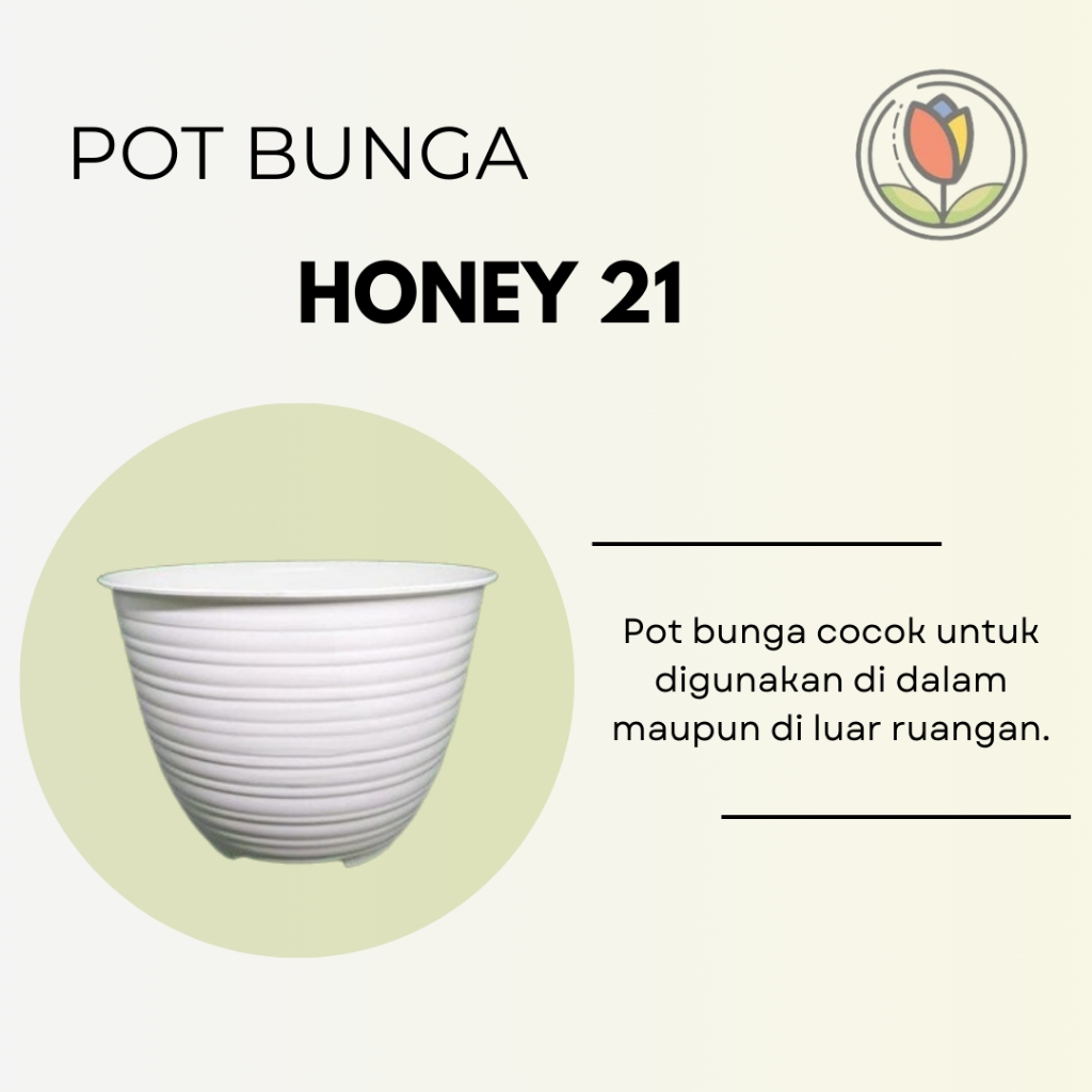 Jual Pot Bunga | Pot Honey Putih | Diameter 21 (1 Lusin) | Shopee Indonesia
