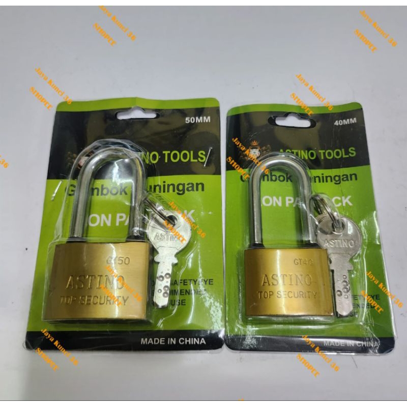 Jual Gembok Komputer Key Panjang Non Per ASTINO Kuningan 40mm PANJANG ...