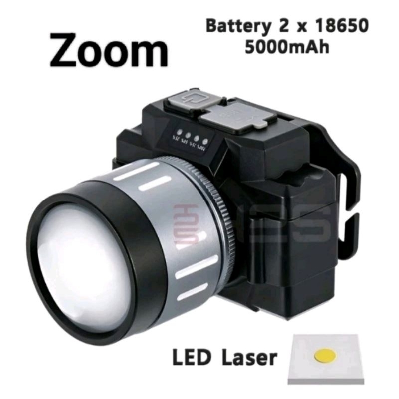 Jual SENTER KEPALA ZOOM LED CHIP 100 WATT MAX POWER SUPER TERANG/DUA ...