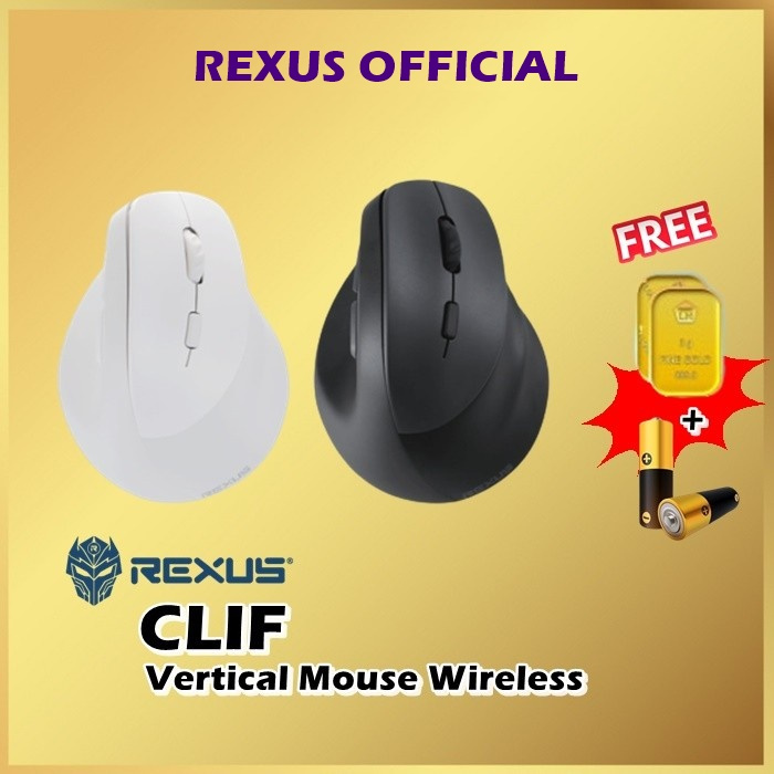 Jual Rexus Clif Vertical Mouse Wireless Dual Mode Connection Cliff ...