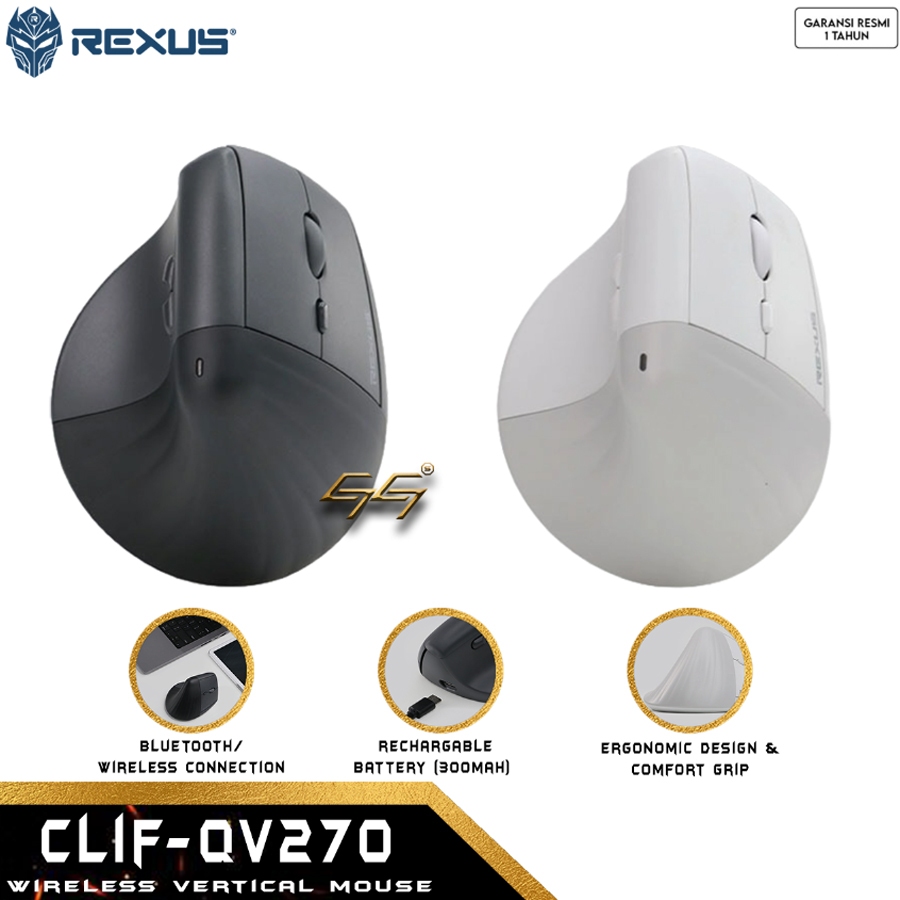 Jual REXUS CLIFF II QV270 QV-270 QV 270 Mouse Vertical Wireless ...