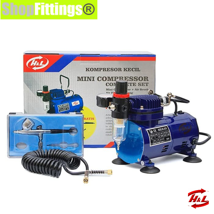 Jual Kompresor Listrik Mini Compressor Complete Set With Air Brush Air ...