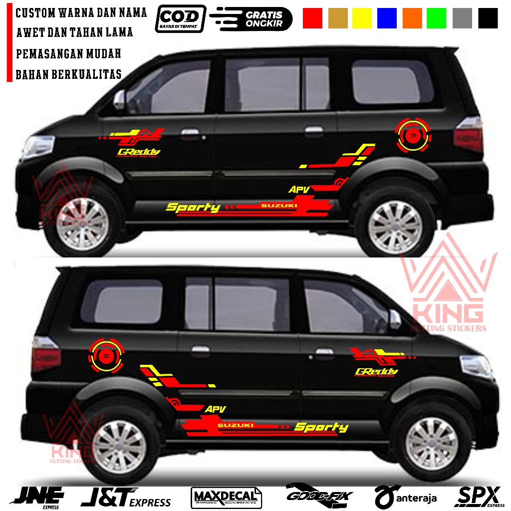 Jual STIKER MOBIL SUZUKI APV LIST CUTTING STIKER BODY SAMPING MOBIL ...