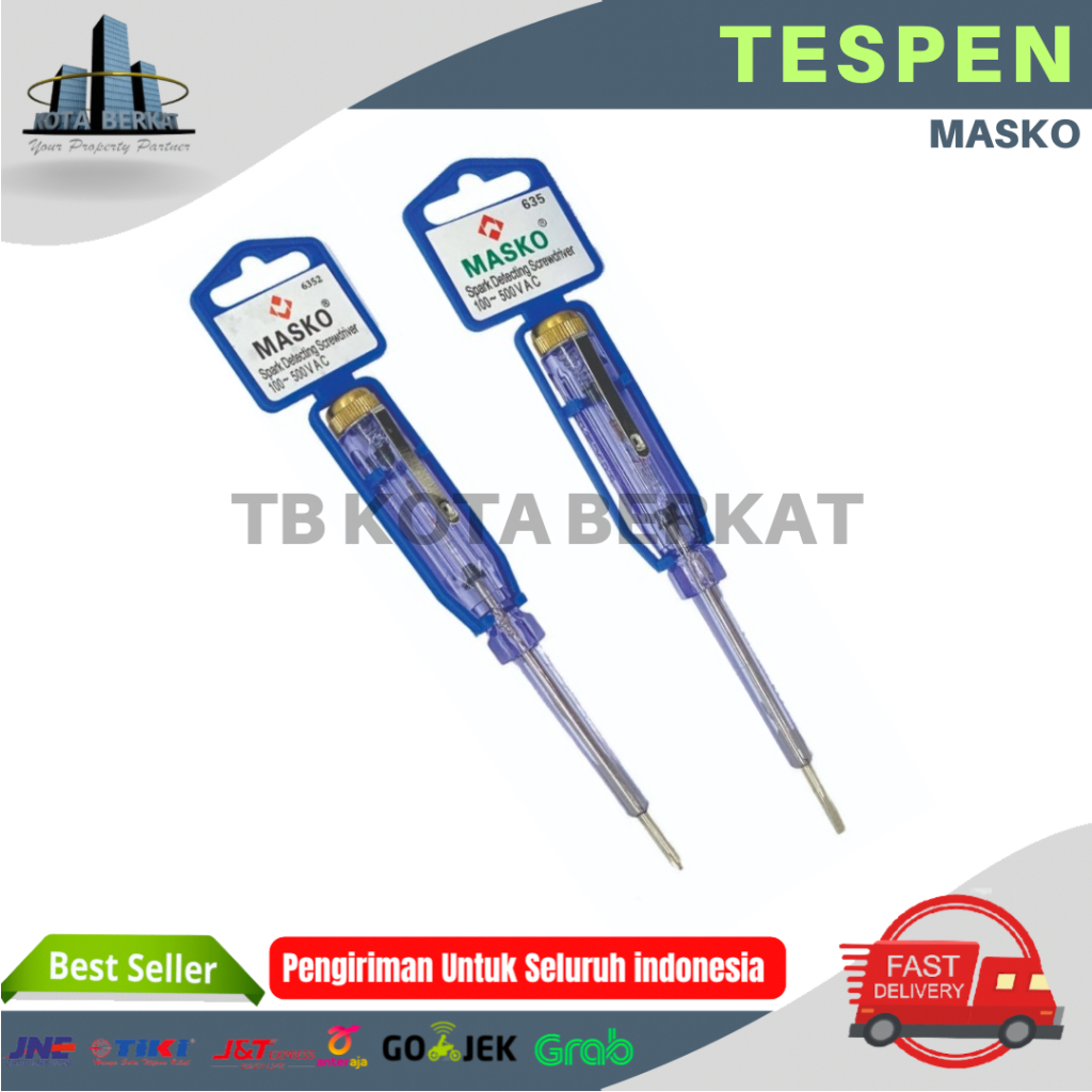 Jual TESPEN MAGNET MASKO / ALAT PENGUKUR TEGANGAN LISTRIK / OBENG TEST ...