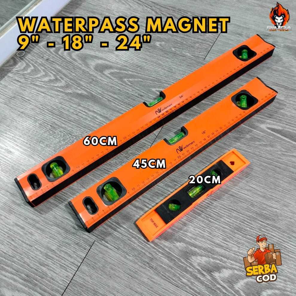 Jual Waterpass Magnet Penggaris Waterpas Magnet Alumunium 24 inch 18 ...