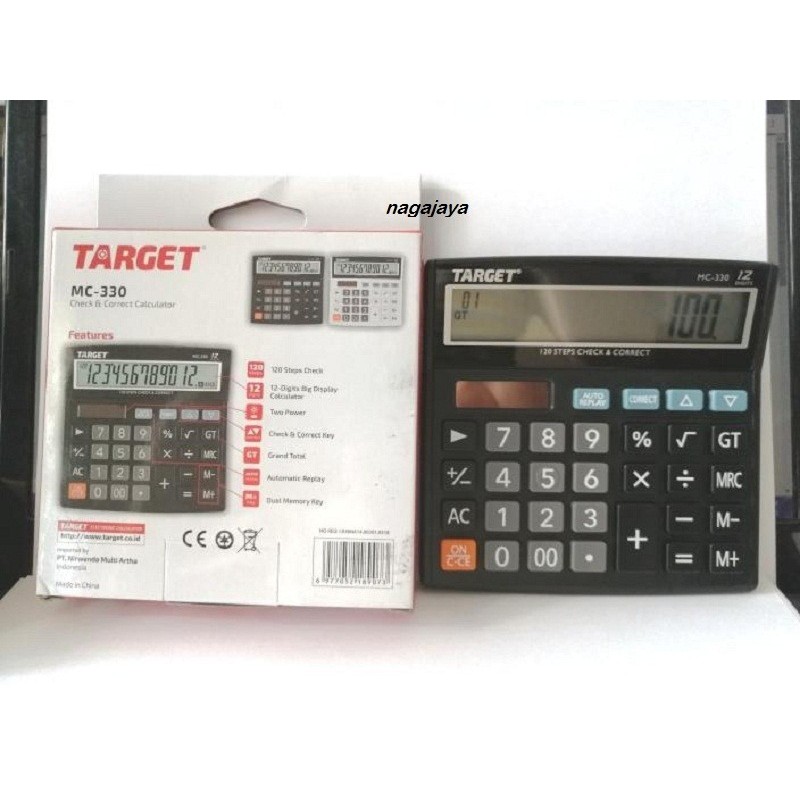 Jual Targert MC 330 Kalkulator dagang 12 digit Target MC 330 calculator ...