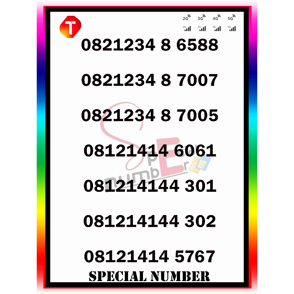 Jual Kartu Perdana Nomor Cantik Tsel | Support 2G 3G 4G 5G | Shopee ...