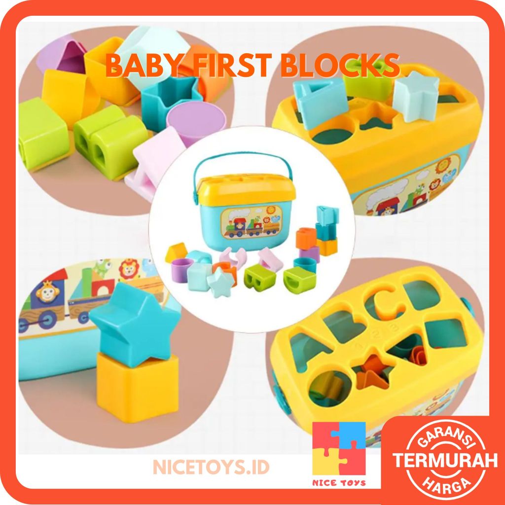 Jual Baby First Block Mainan Balok Bayi Shape Shorter Matching Shape ...