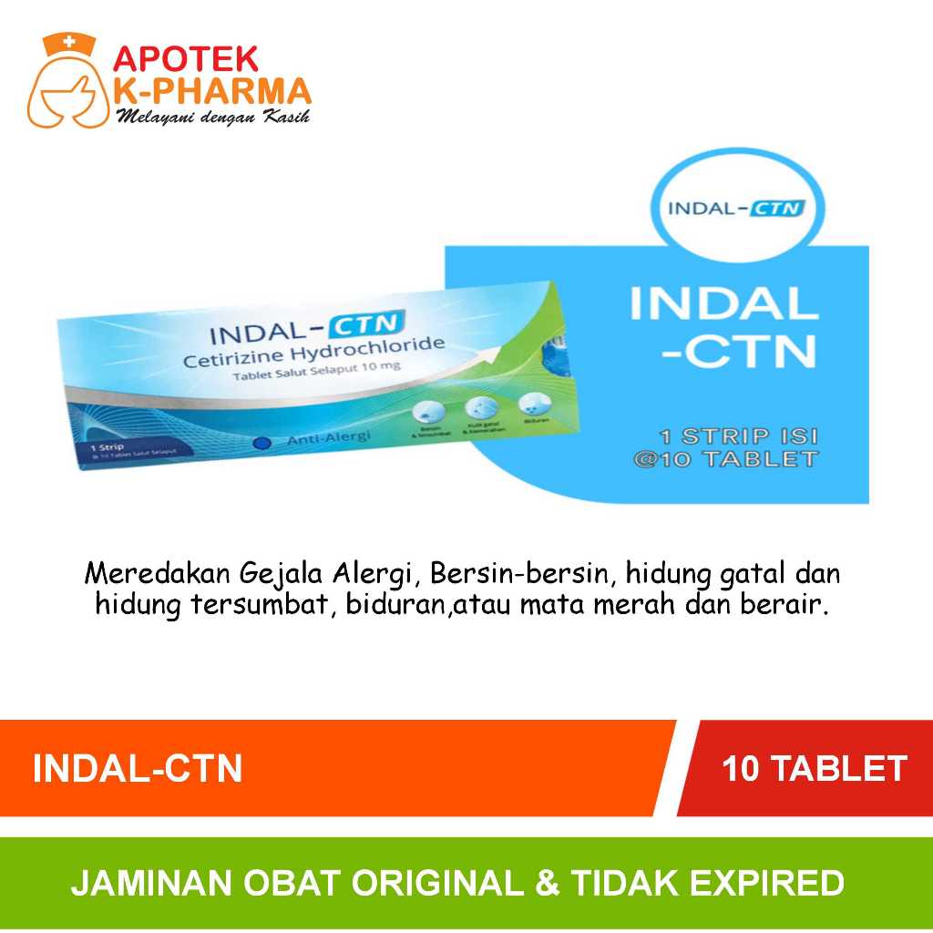 Jual Indal CTN Strip Isi 10 Tablet Obat Original | Shopee Indonesia