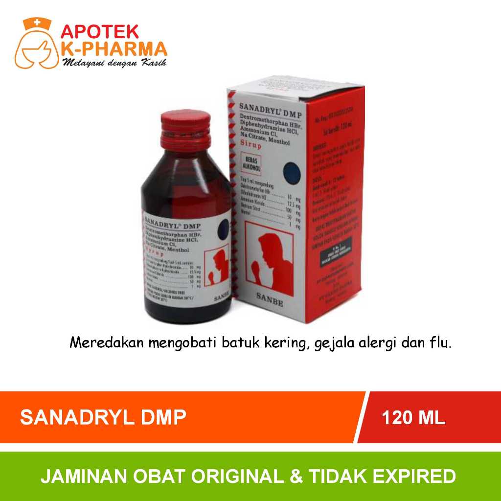 Jual Sanadryl DMP Ukuran 60ml Dan 120ml Obat Original | Shopee Indonesia