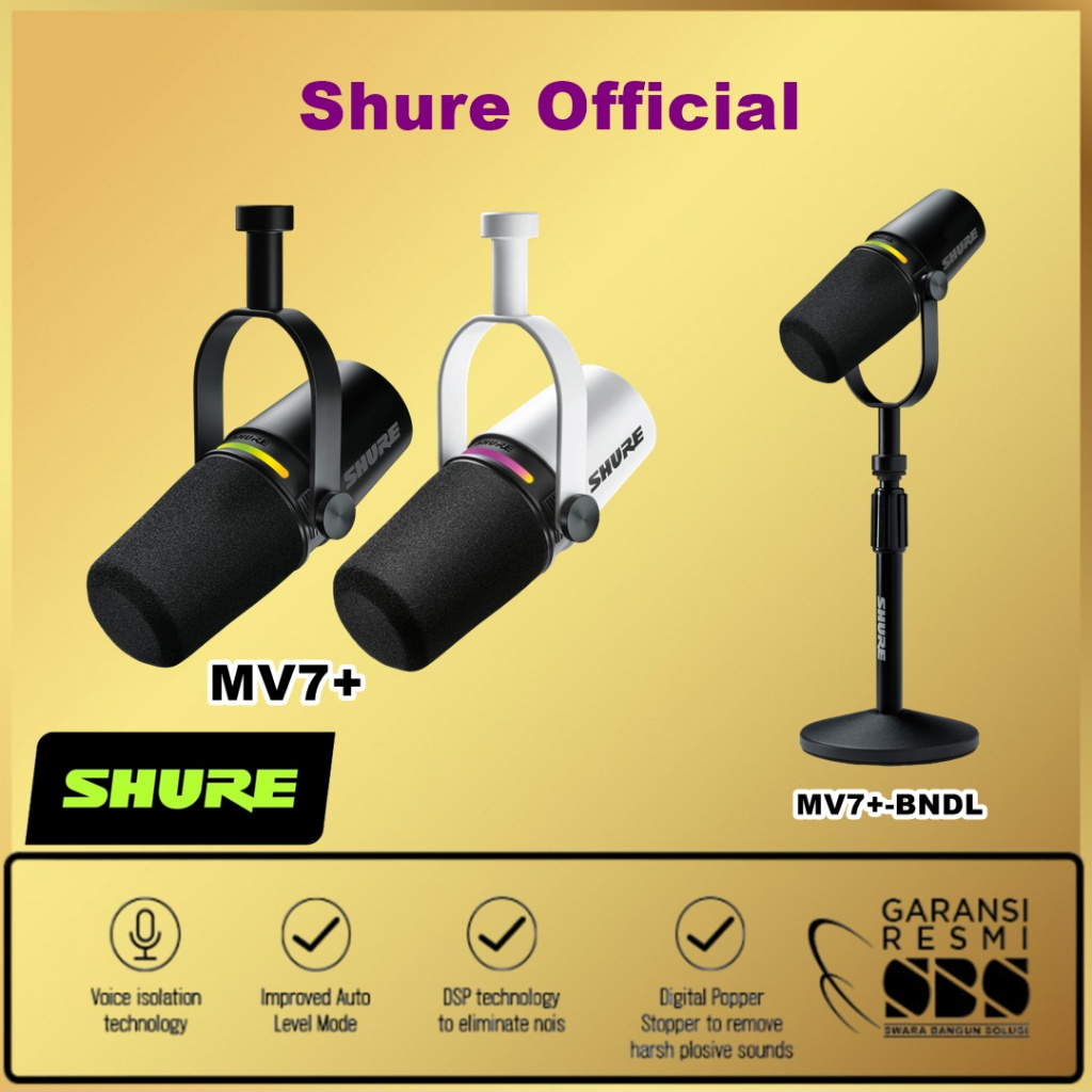 Jual Shure MV7+ MV7 Plus MV7 XLR / USB Speech Podcast Microphone / MV7 ...
