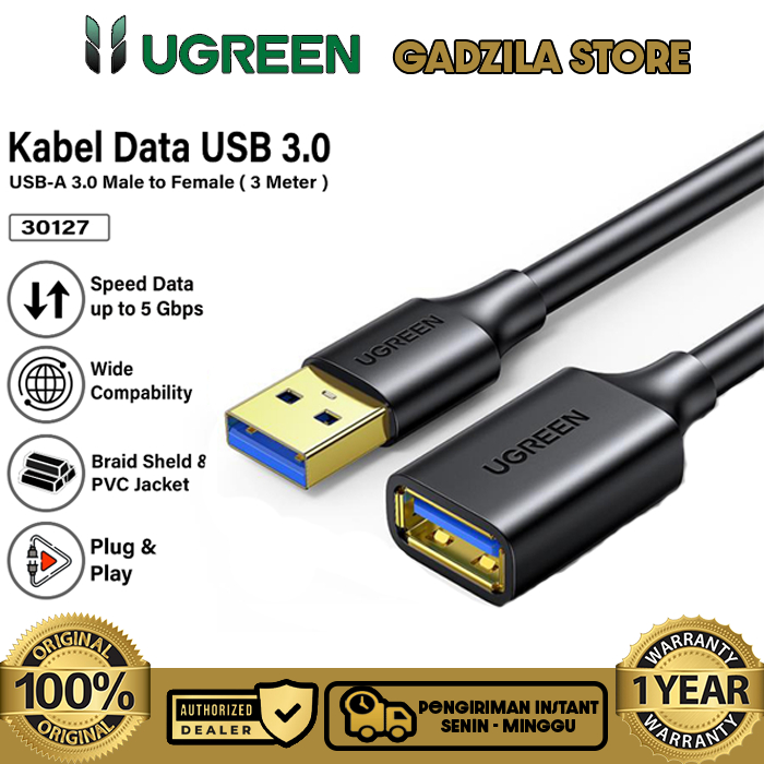 Jual UGREEN Kabel Sambungan USB 3.0 2.0 Extension Male To Female Round ...