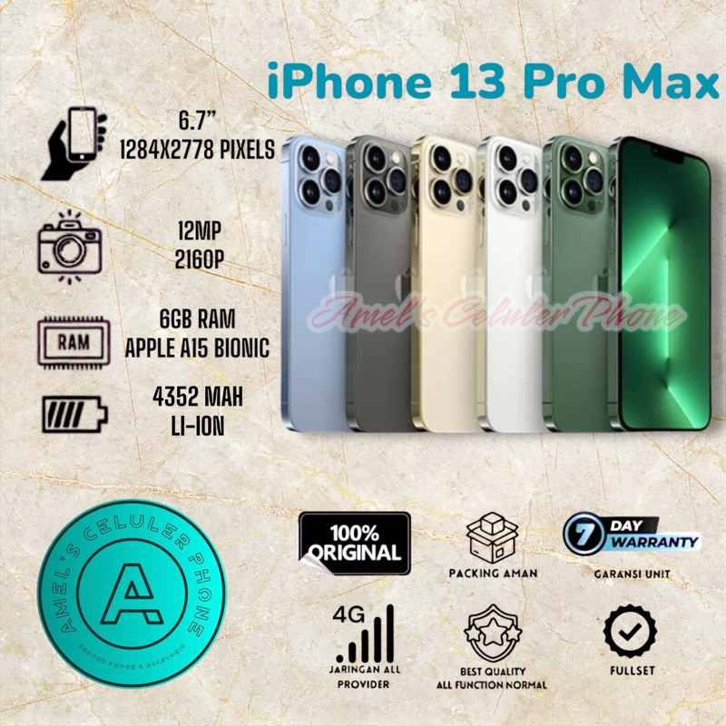 Jual IPHONE 13 PRO MAX + APPLE + SECOND + SEKEN + EX INTER + ORIGINAL + FULLSET + 128GB + 256GB ...