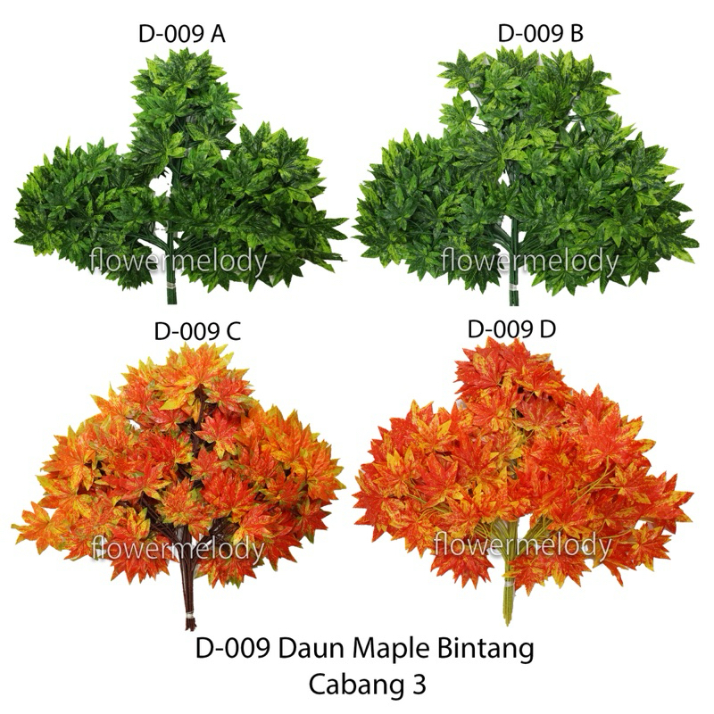 Jual [12 PCS] DAUN MAPLE BINTANG CABANG 3 (D-009)/ DAUN ARTIFICIAL ...