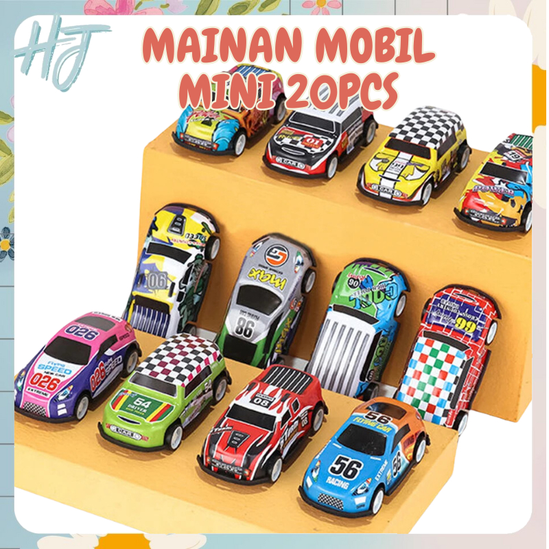 Jual HJ 20Pcs Mobil Mini Mainan Anak PullBack Mix Collorfull Racing Car ...
