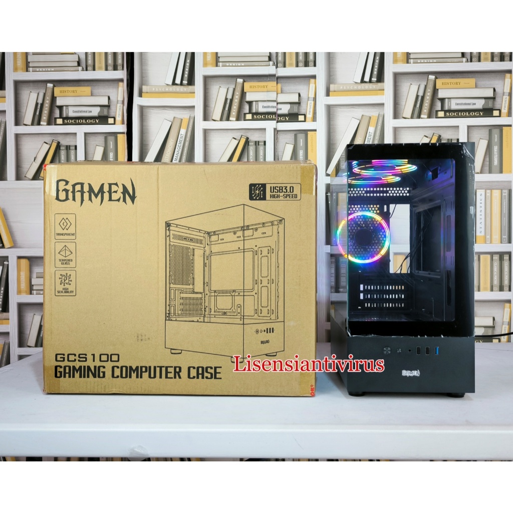 Jual Casing Komputer GAMEN GCS100 Transparant Aquarium Case Free 3 RGB ...