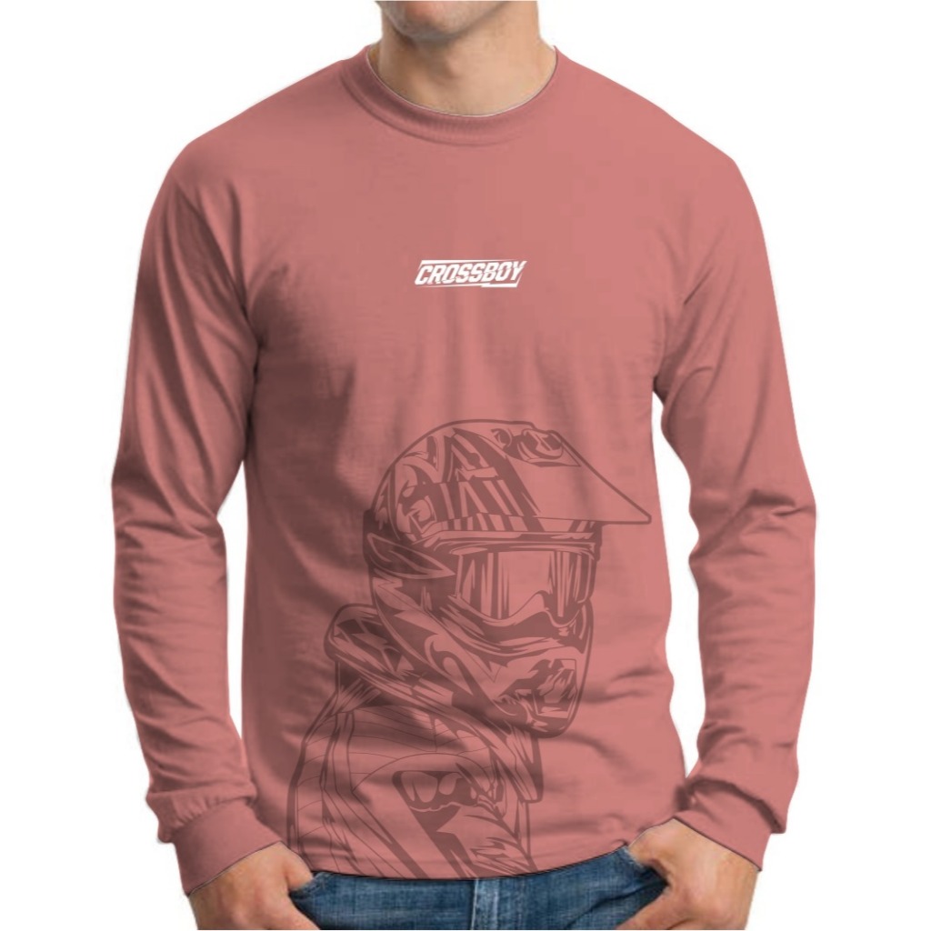 Jual Kaos Pria Distro Lengan Panjang Crossboy Full Rider Baju T-Shirt ...