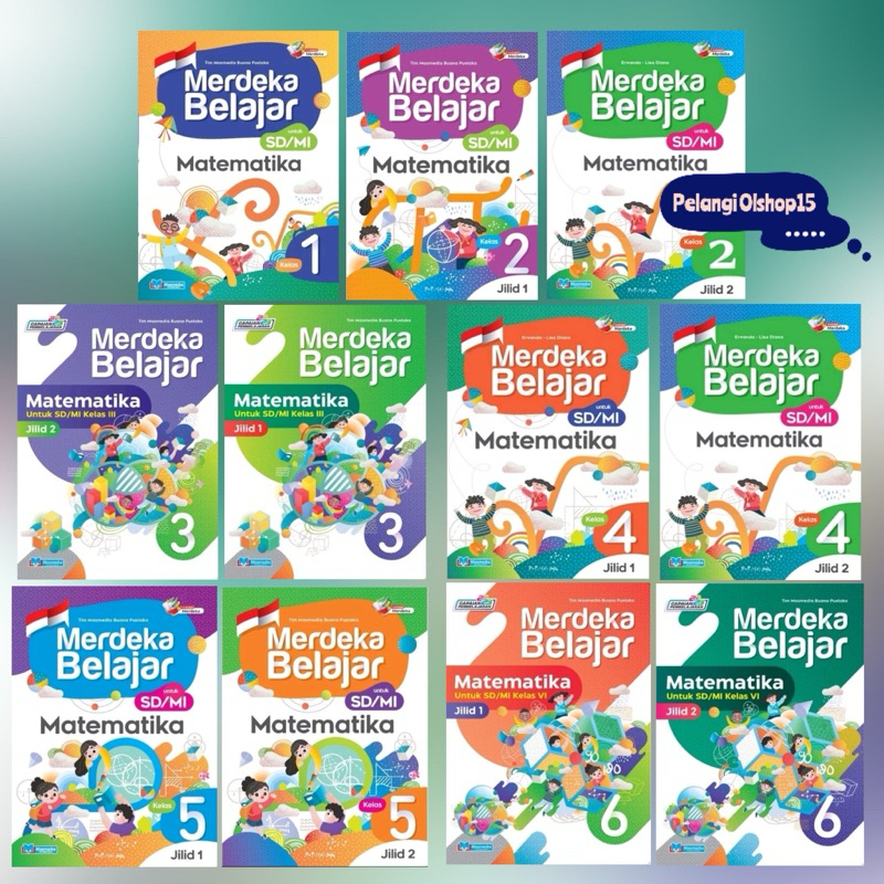 Jual BUKU MERDEKA BELAJAR MATEMATIKA VOLUME 1 2 SD/MI KELAS 1 2 3 4 5 6 KURIKULUM MERDEKA ...