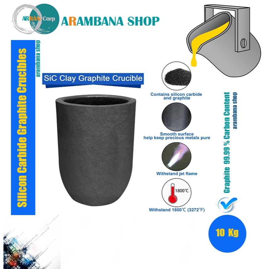 Jual Silicon Carbide Clay Graphite Crucible Cup Furnace Torch | Shopee ...