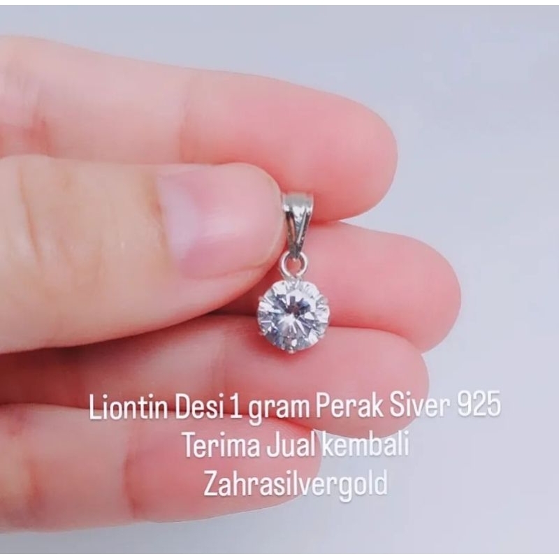 Jual Liontin Desi Perak 1 Gram Asli Silver 925 Lapis Emas Putih Berat ...