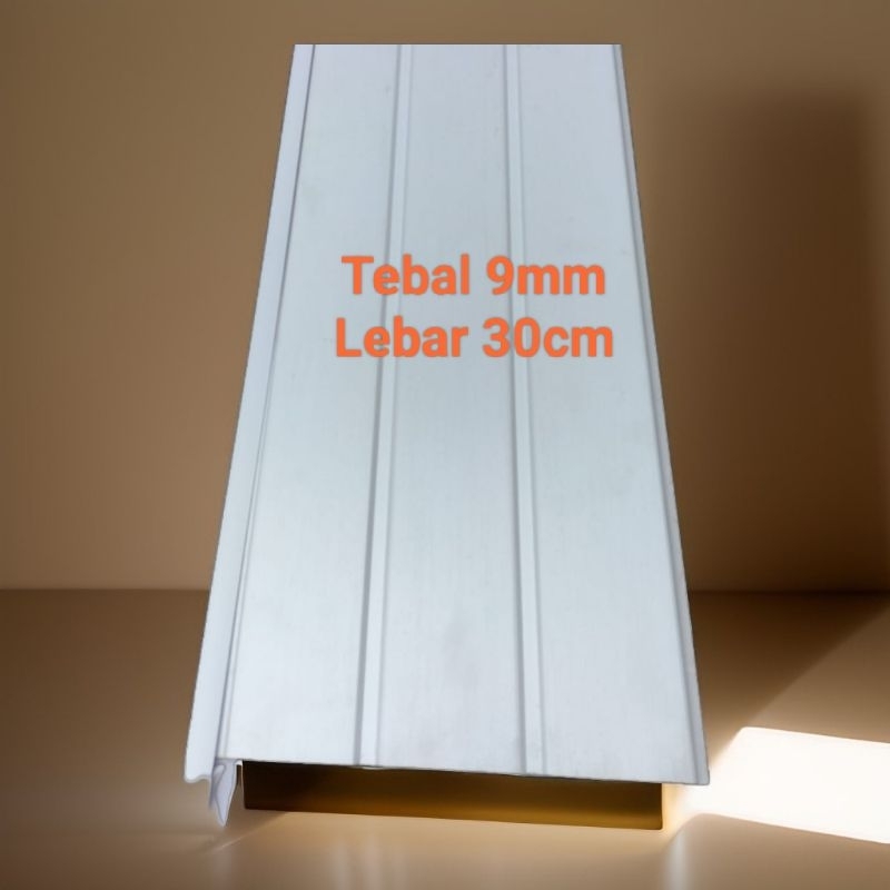 Jual Plafon PVC laminate serat kayu putih Tebal 9mm Lebar 30cm | Shopee ...