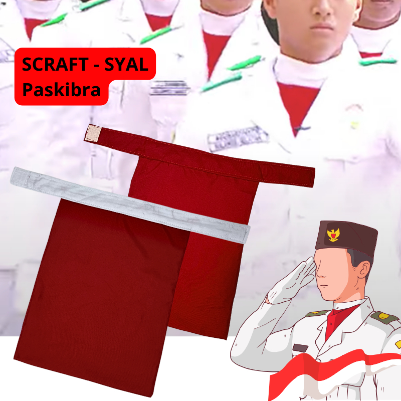 Jual Syal Scarft Dasi Slayer Paskibra Merah Putih Segiempat Perekat ...