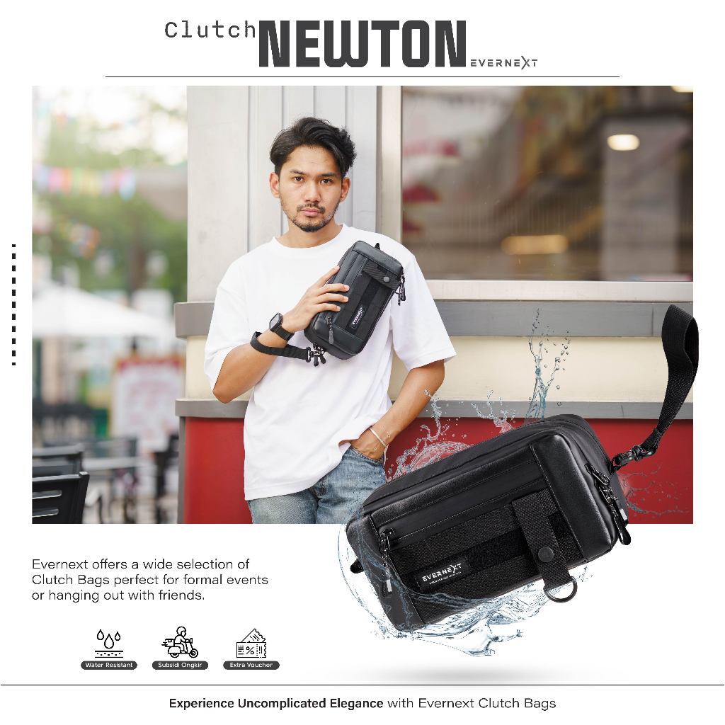 Jual Evernext - Clutch Bag Pria Anti Air Multifungsi 3in1 Sling Bag ...