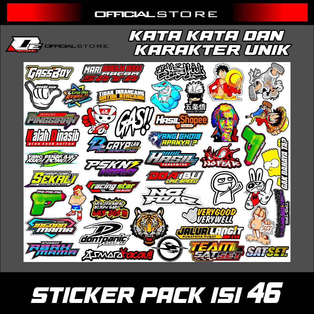 Jual Sticker setiker Stiker sponsor racing kata kata lucu keren gokil ...