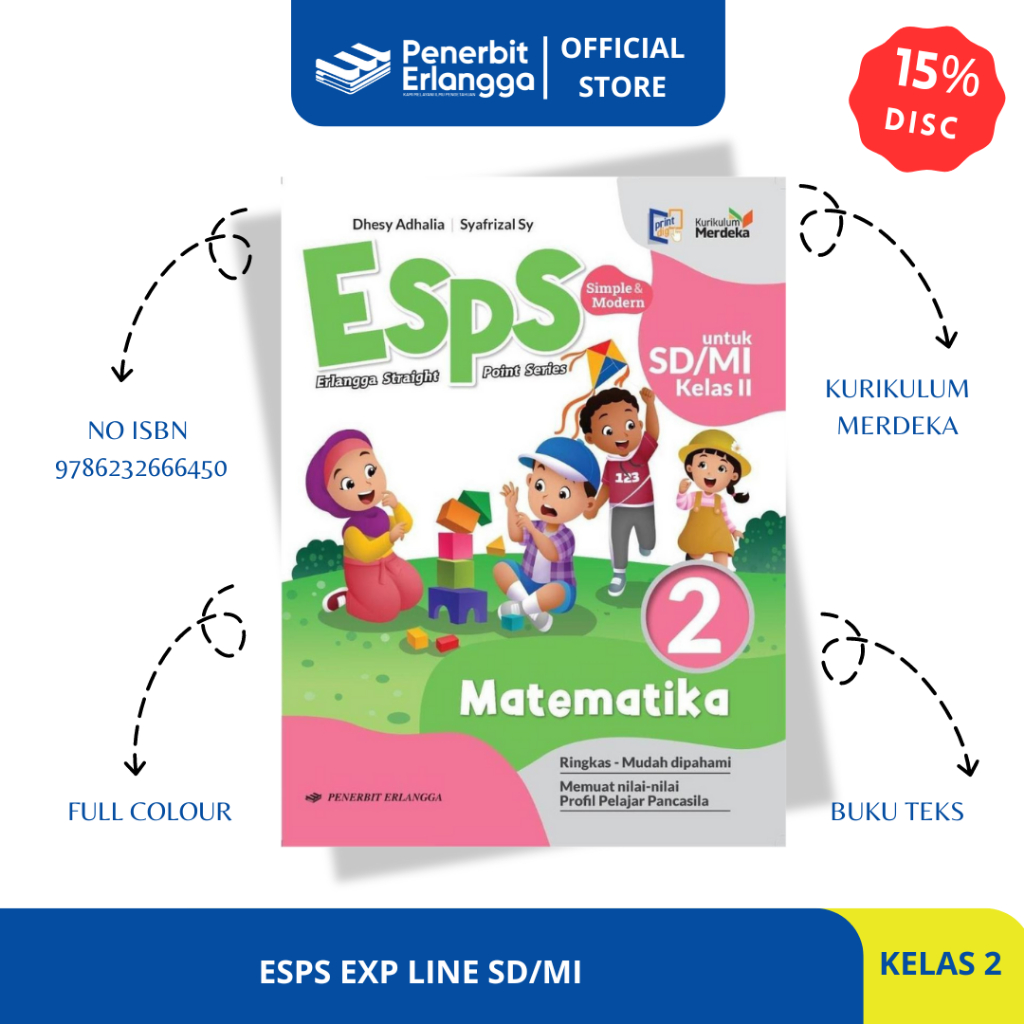 Jual [Erlangga Official] Esps Matematika Sd/Mi Kelas 2 - Kurikulum Merdeka | Shopee Indonesia