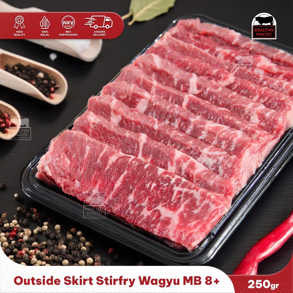 Jual Outside Skirt Wagyu Beef Stir-fry Yakiniku Barbecue Daging Sapi ...