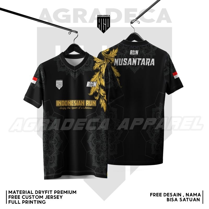 Jual Jersey custom full printing running type kombinasi black white ...