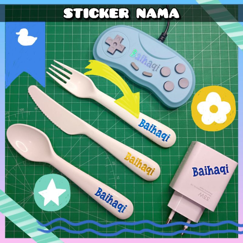 Jual Stiker Nama Cutting Sticker Custom, Bahan Scotlite Ukuran Kecil ...