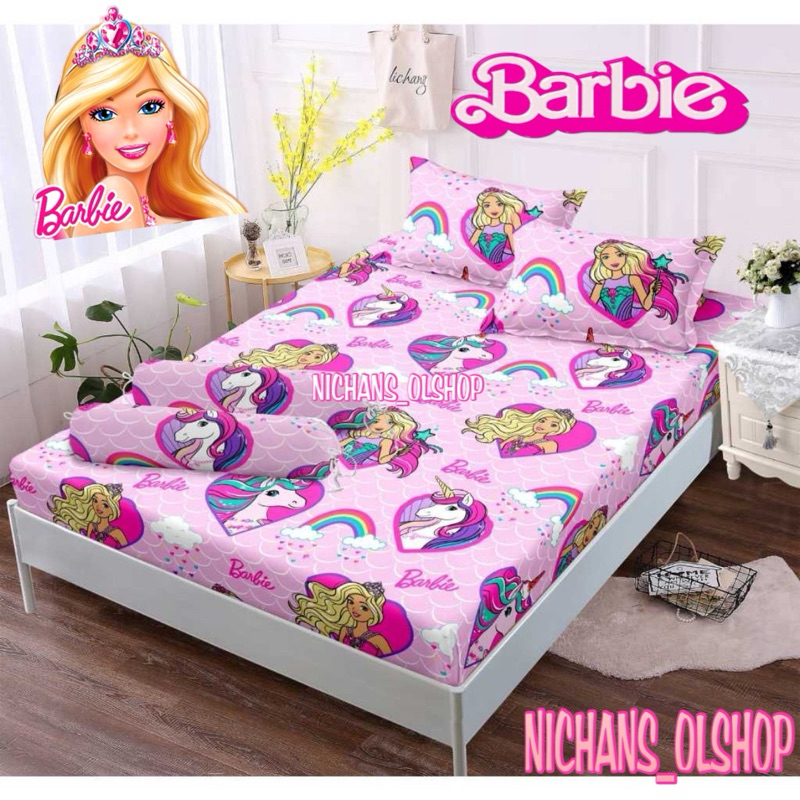 Jual SPREI MOTIF BARBIE UNICORN BERBY PINK // SPREI ANAK PEREMPUAN ...