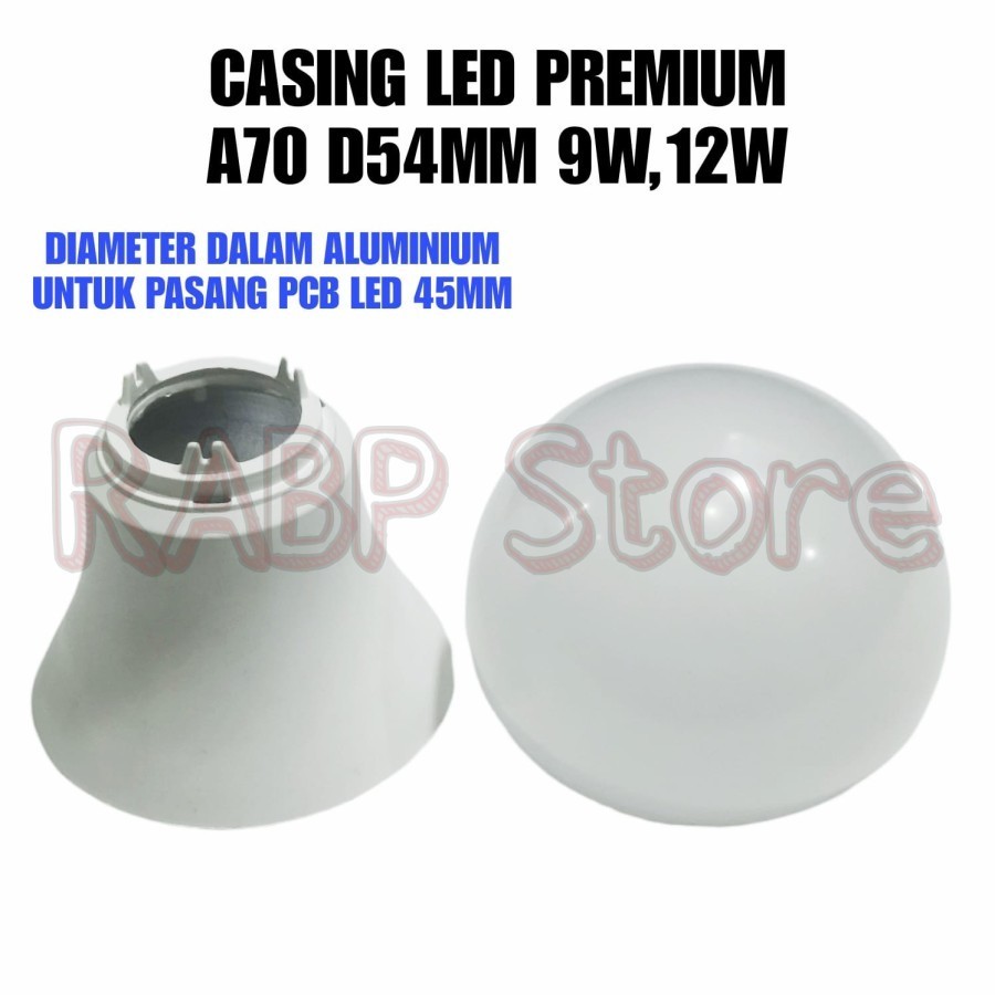 Jual 5X CASING LAMPU LED PREMIUM A70 DIAMETER 54MM 9W,12W MEMAKAI ...